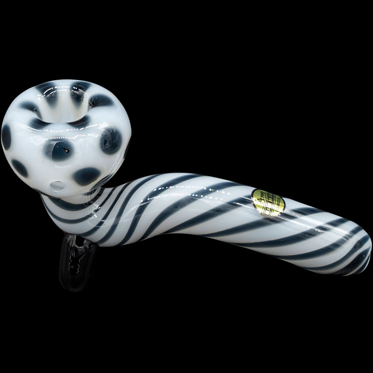 "Ivory Locks" Bone White Sitting Sherlock Glass Pipe – Glass City Pipes