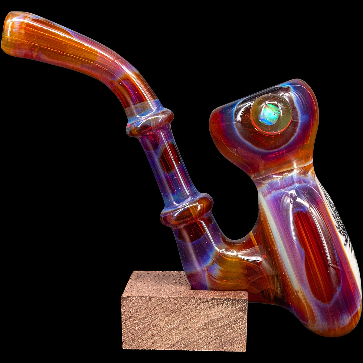Black and White Reversal Disc Sherlock Pipe by Chris Lezak – Glass City ...