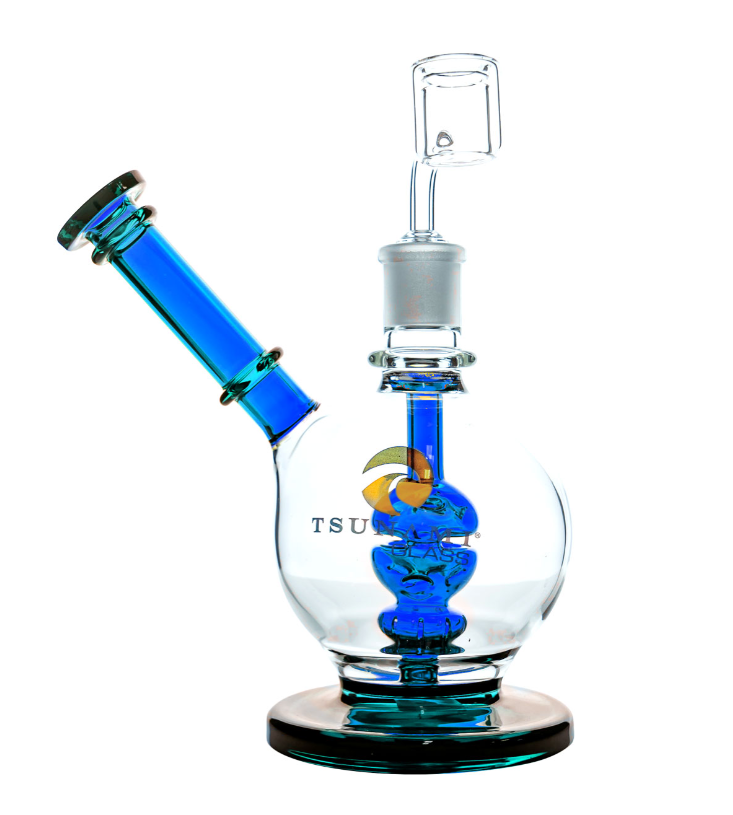 Tsunami 8″ Shower Head Side Neck Dome Rig – Glass City Pipes