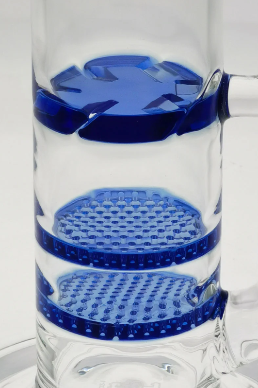 TAG - 12" Bent Neck Double Honeycomb Spinning Splash Guard Bong – Glass ...