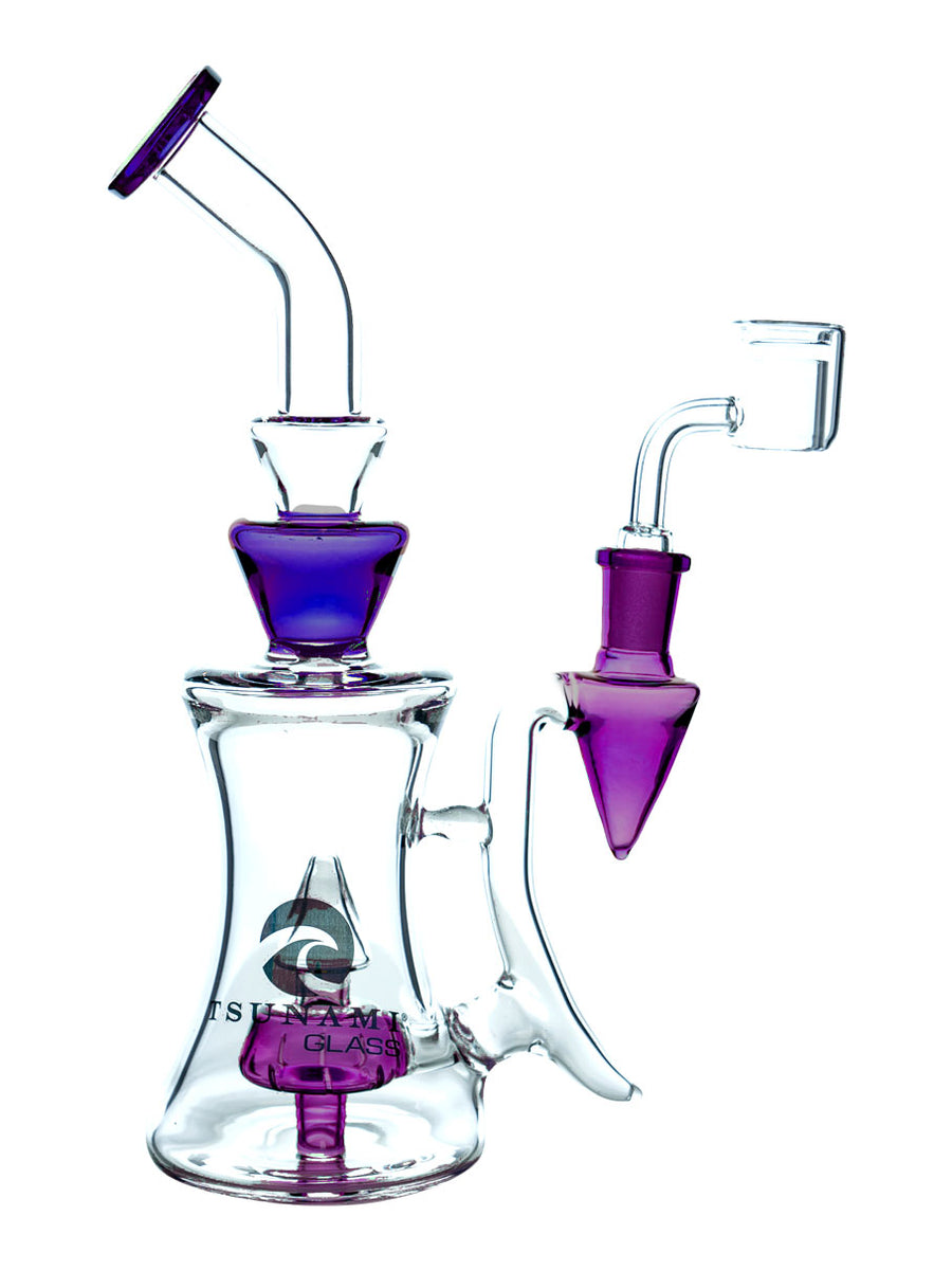 Tsunami 10″ Showerhead Pyramid Water Pipe - Purple – Glass City Pipes