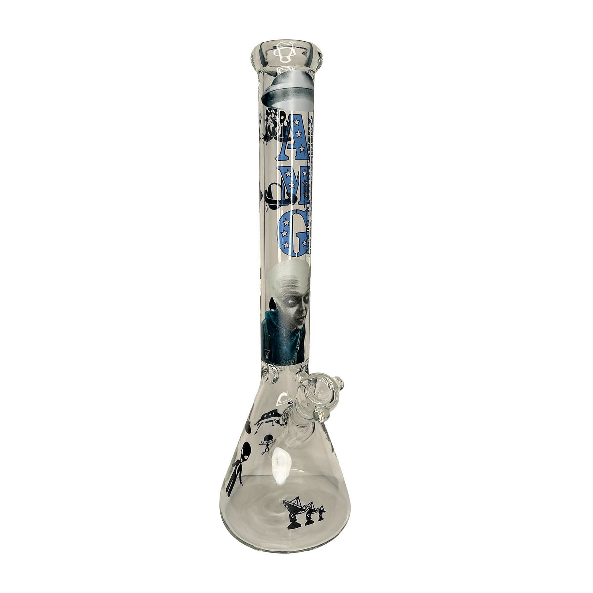 AMG Glass Massive 18 inch Alien Decal Glass Water Pipe Bong – Glass ...