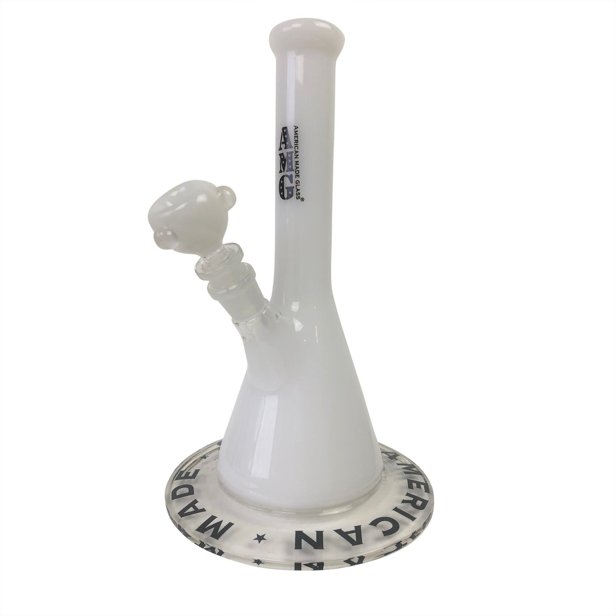 AMG Glass 10 inch Wide Base White Bong Water Pipe – Glass City Pipes