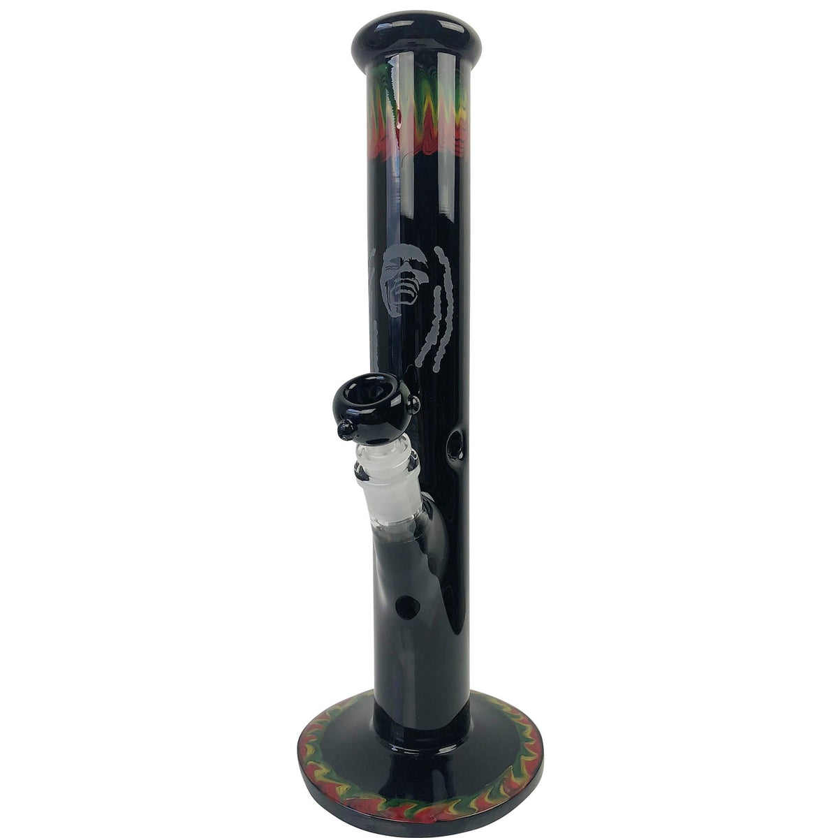 AMG Glass Tall 14 inch Black Bob Marley Bong Water Pipe – Glass City Pipes