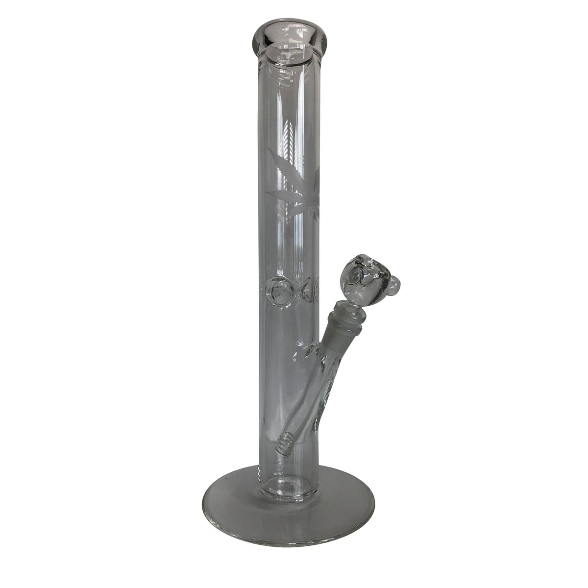 AMG Glass Tall 15 inch Clear Hemp Leaf Flared Base Glass Bong Water Pi ...