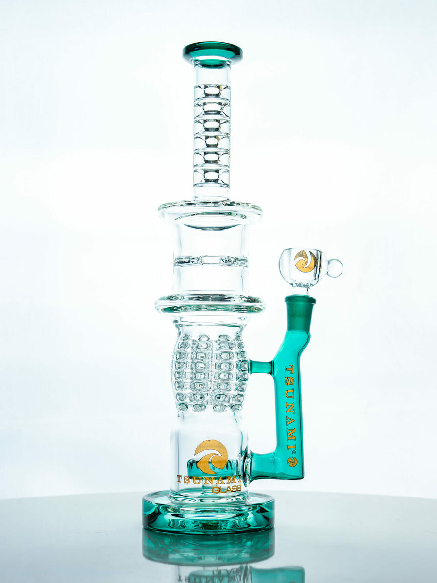 Tsunami 12″ Showerhead Turbine Water Pipe Bong - Green – Glass City Pipes