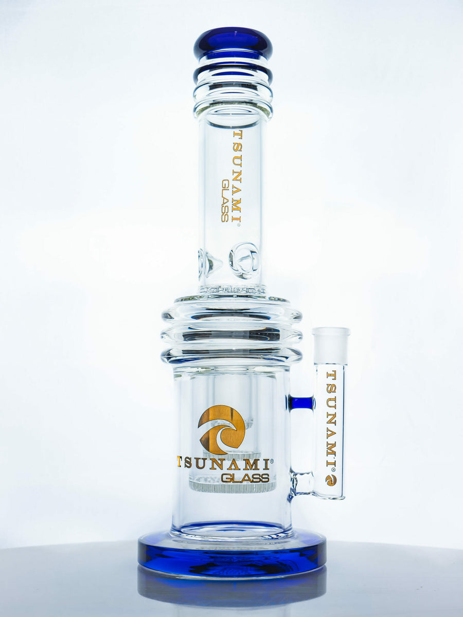 Tsunami 17″ Triple Honeycomb Heart Water Pipe - Blue – Glass City Pipes
