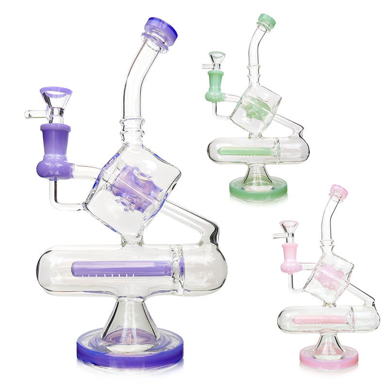 Glass City | 10″ Rubik's Cube Glass Recycler Water Pipe – Glass City Pipes