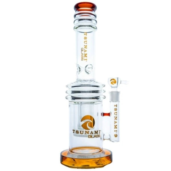 Tsunami 17″ Triple Honeycomb Heart Water Pipe - Amber – Glass City Pipes